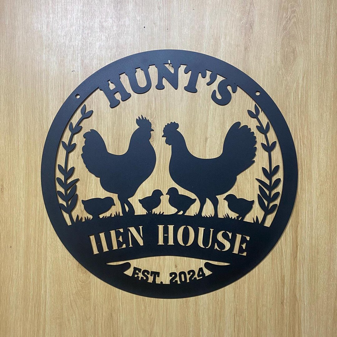 Customized Chicken Coop Farmhouse Metal Sign, Personalized Chicken ...