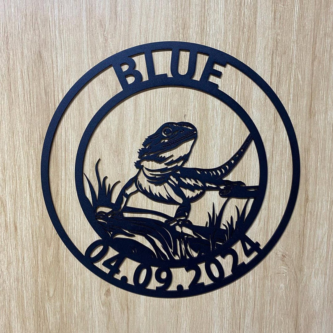 Custom Bearded Dragon Monogram Metal Wall Art, Bearded Dragon Metal ...