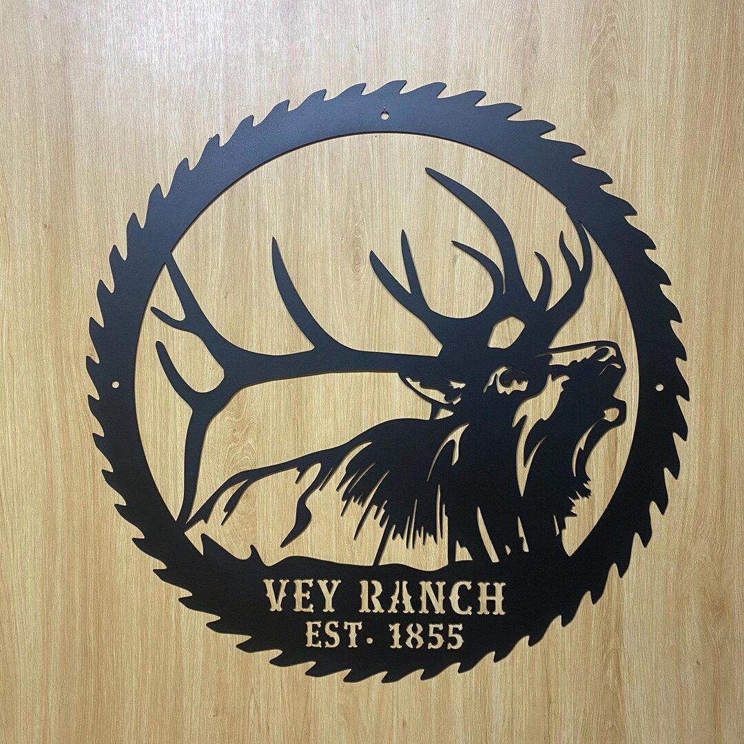 Custom Elk Sawblade Metal Sign Cutout, Personalized Wildlife Elk Metal ...