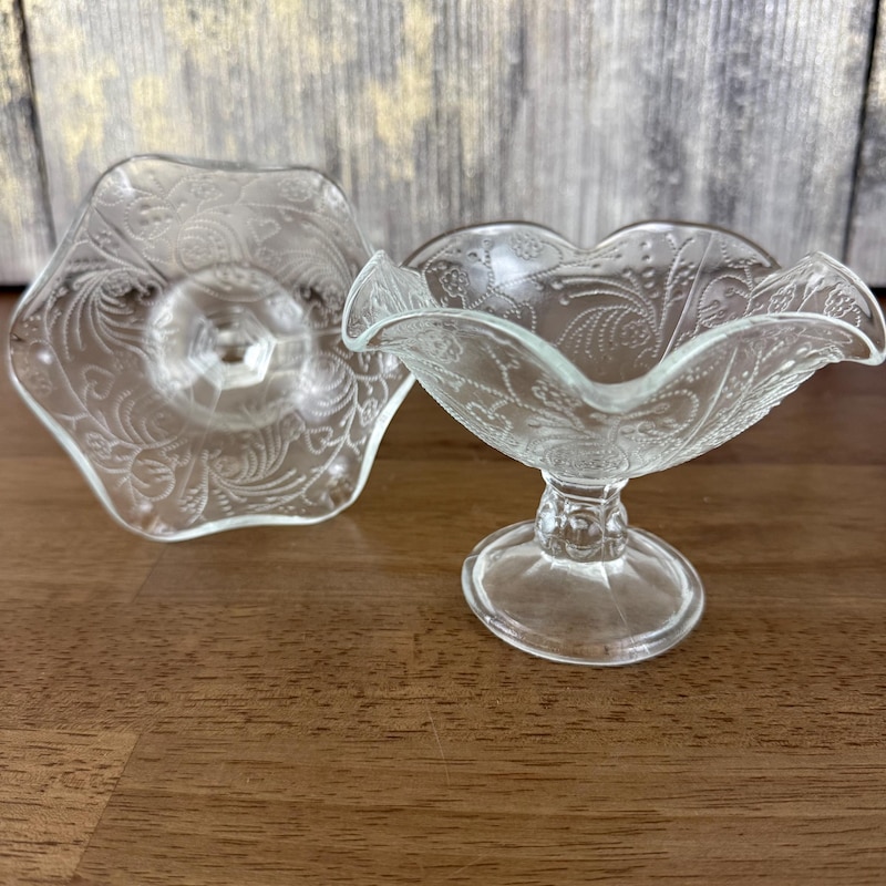 Clear Glass Compote - Etsy