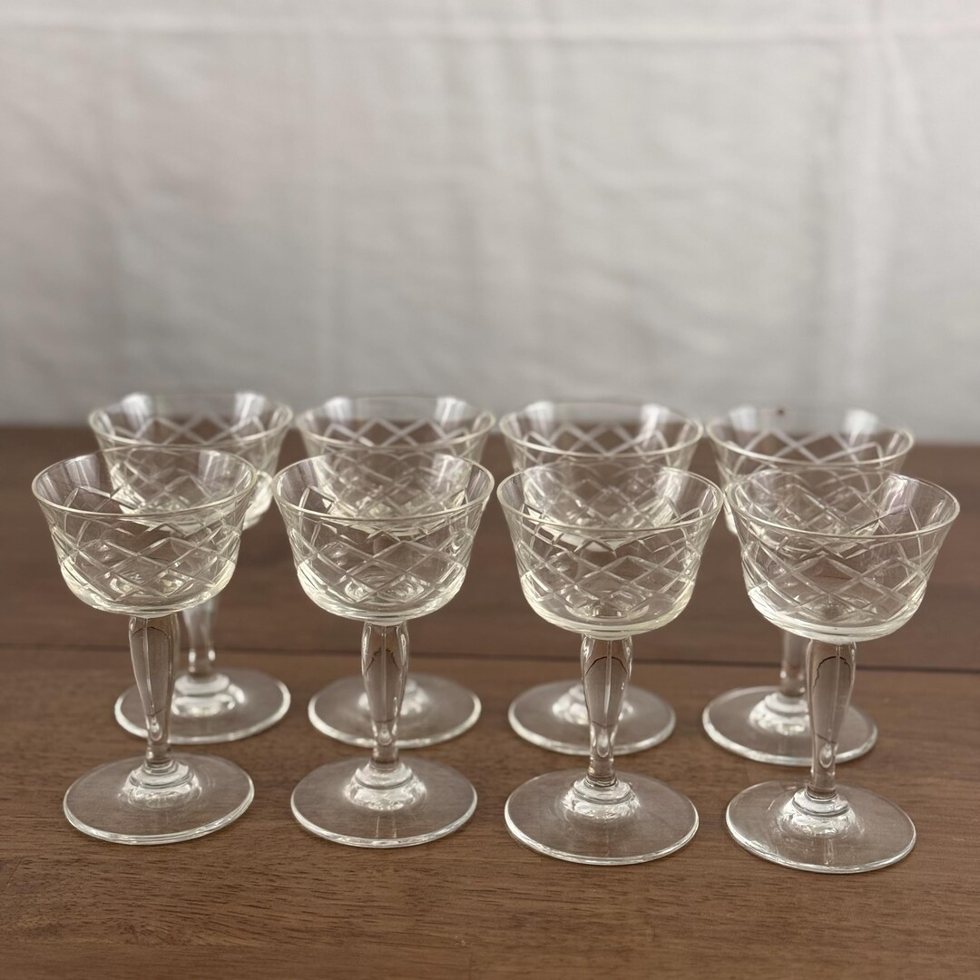 Vintage Stuart Crystal England Dining Knightsbridge Pattern Footed ...