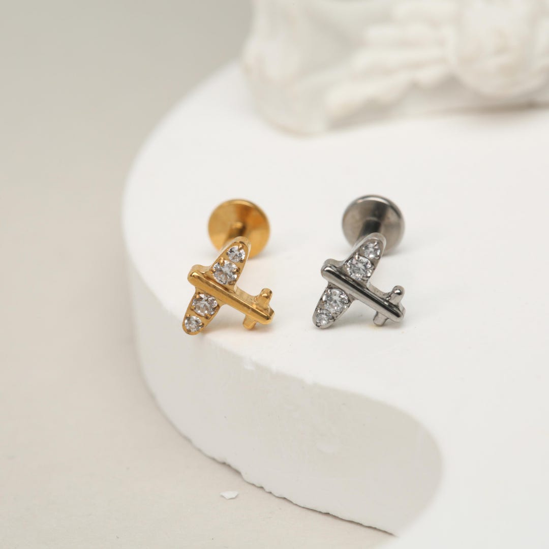 Airplane Shape Lip Ring -nose Stud Earring Stud Labret Medusa Piercing ...