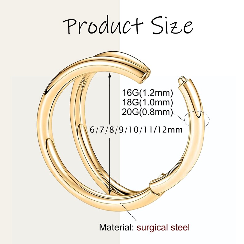 Double Open Stack Nose Ring Hoop- Nose Ring -316L Surgical Steel ...