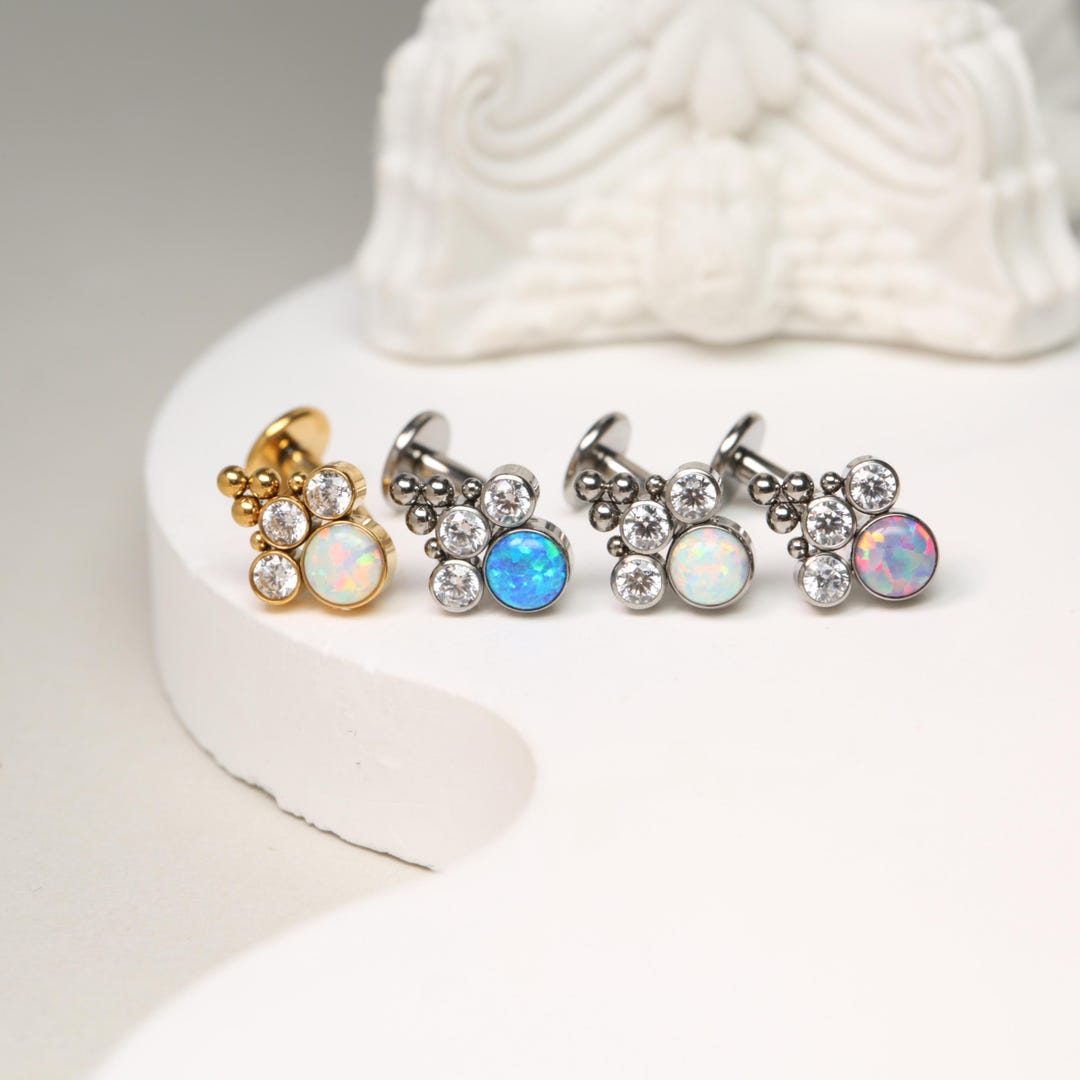 Disc Bottom Navel Jewelry Floating Belly Ring -14G -belly Piercing ...
