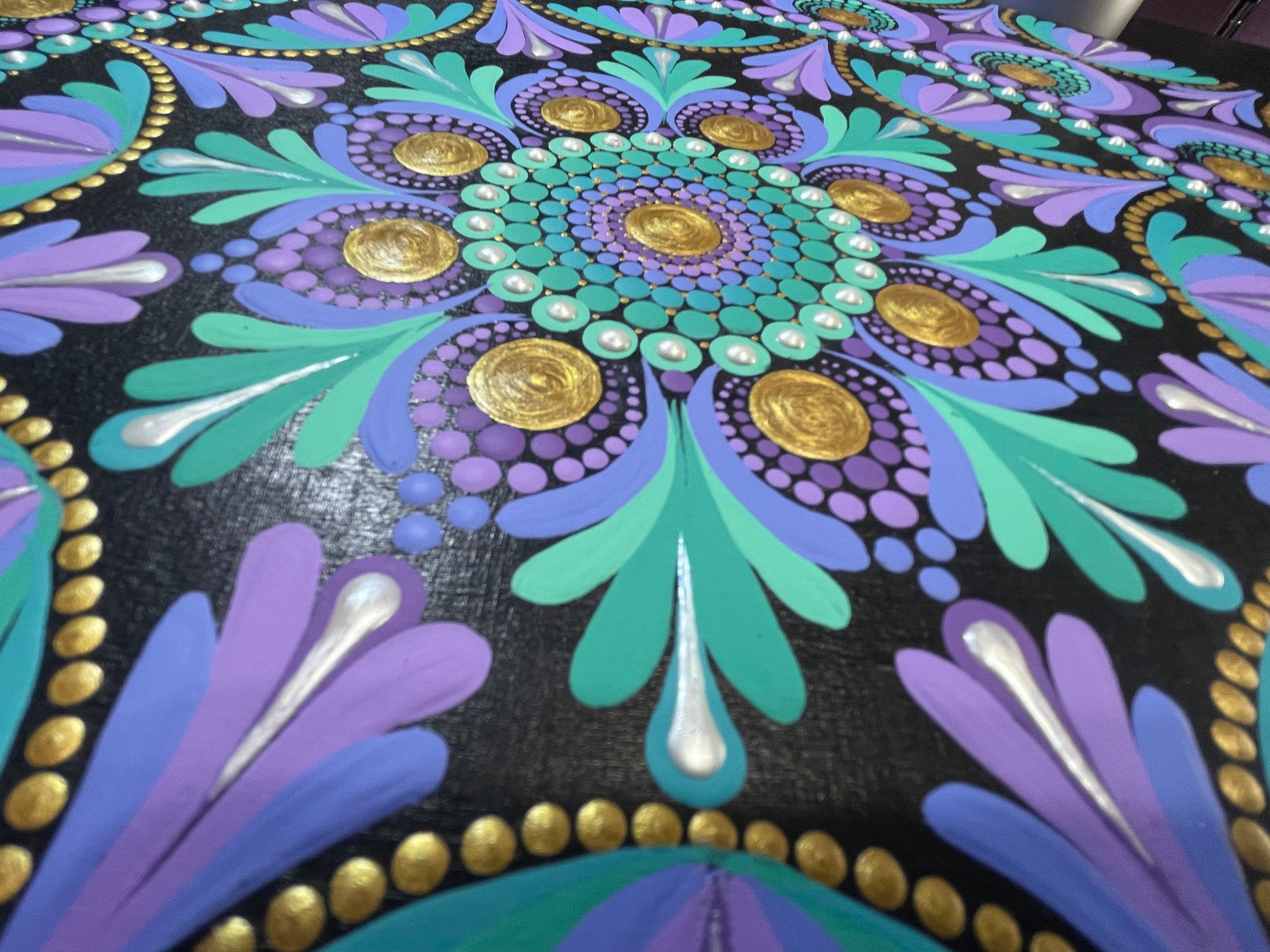 16 Hand Painted Mandala Wall Hanging Hand Painted Mirrors Home Decor ...