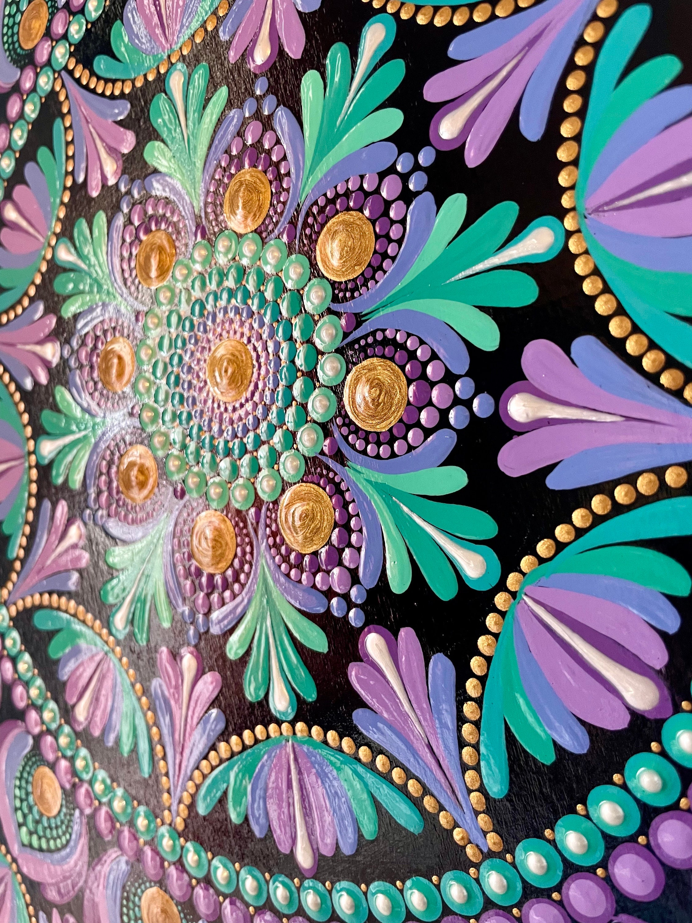 16 Hand Painted Mandala Wall Hanging Hand Painted Mirrors Home Decor ...