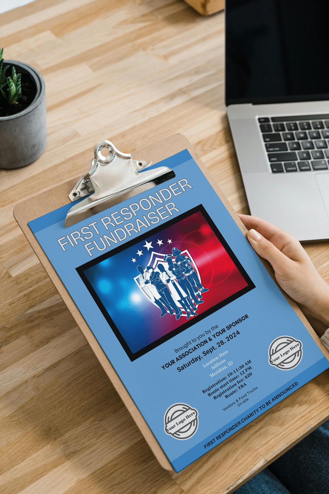 First Responder | Fundraiser | Flyer | Editable | Customizable ...
