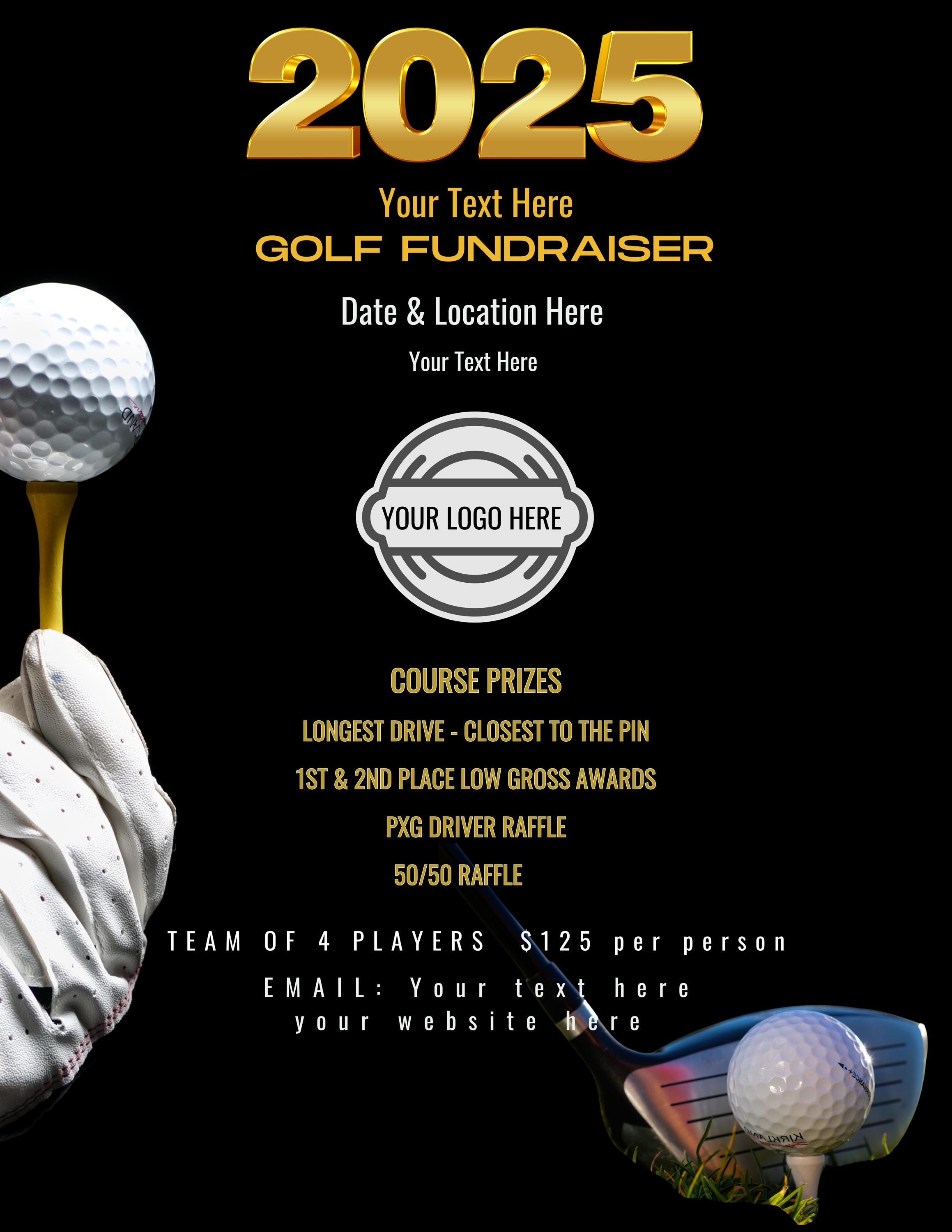 Golf Tournament | Fundraiser | Flyer | Editable | Customizable ...