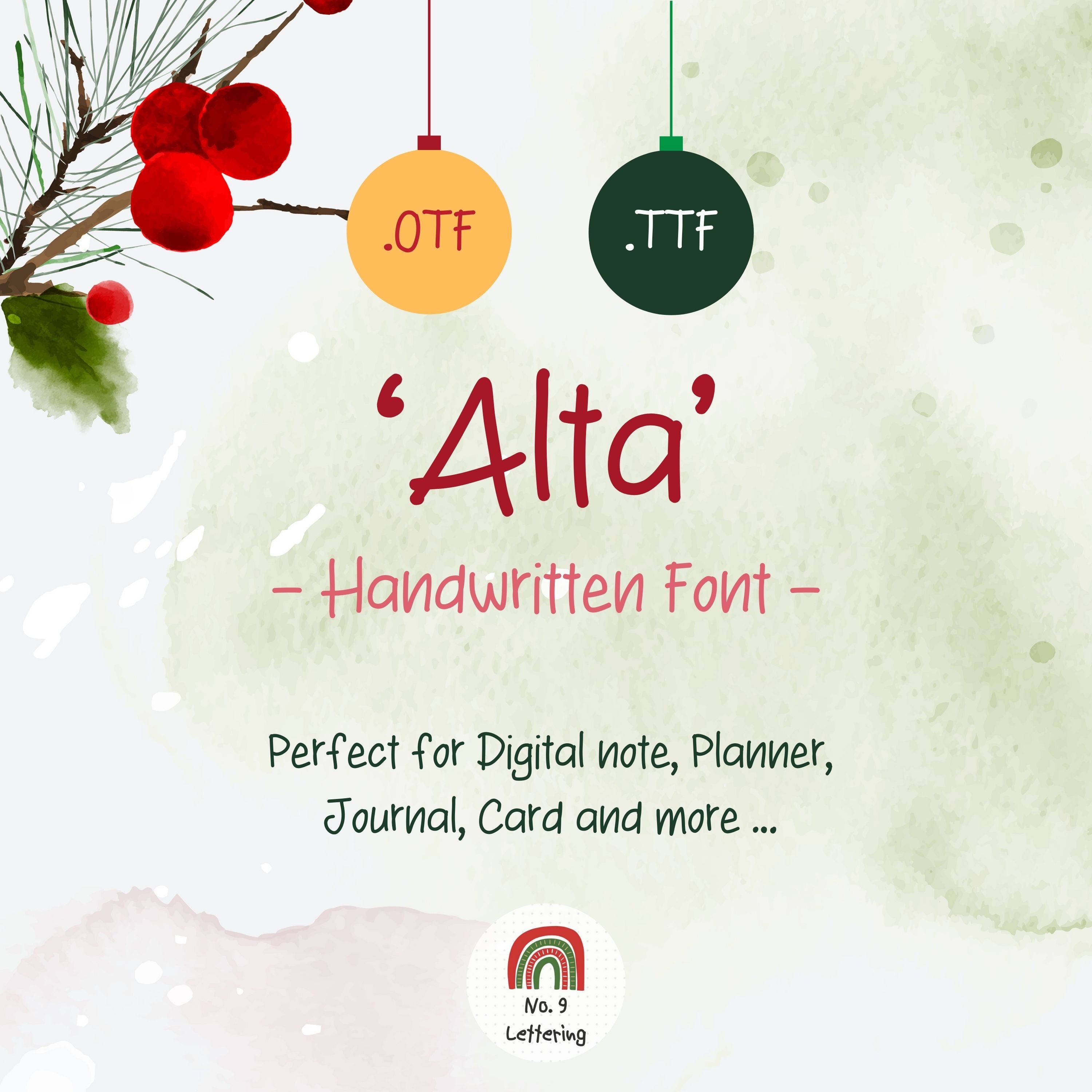 Alta Font, Realistic Handwritten Font, Cute Font, Digital Note Taking ...