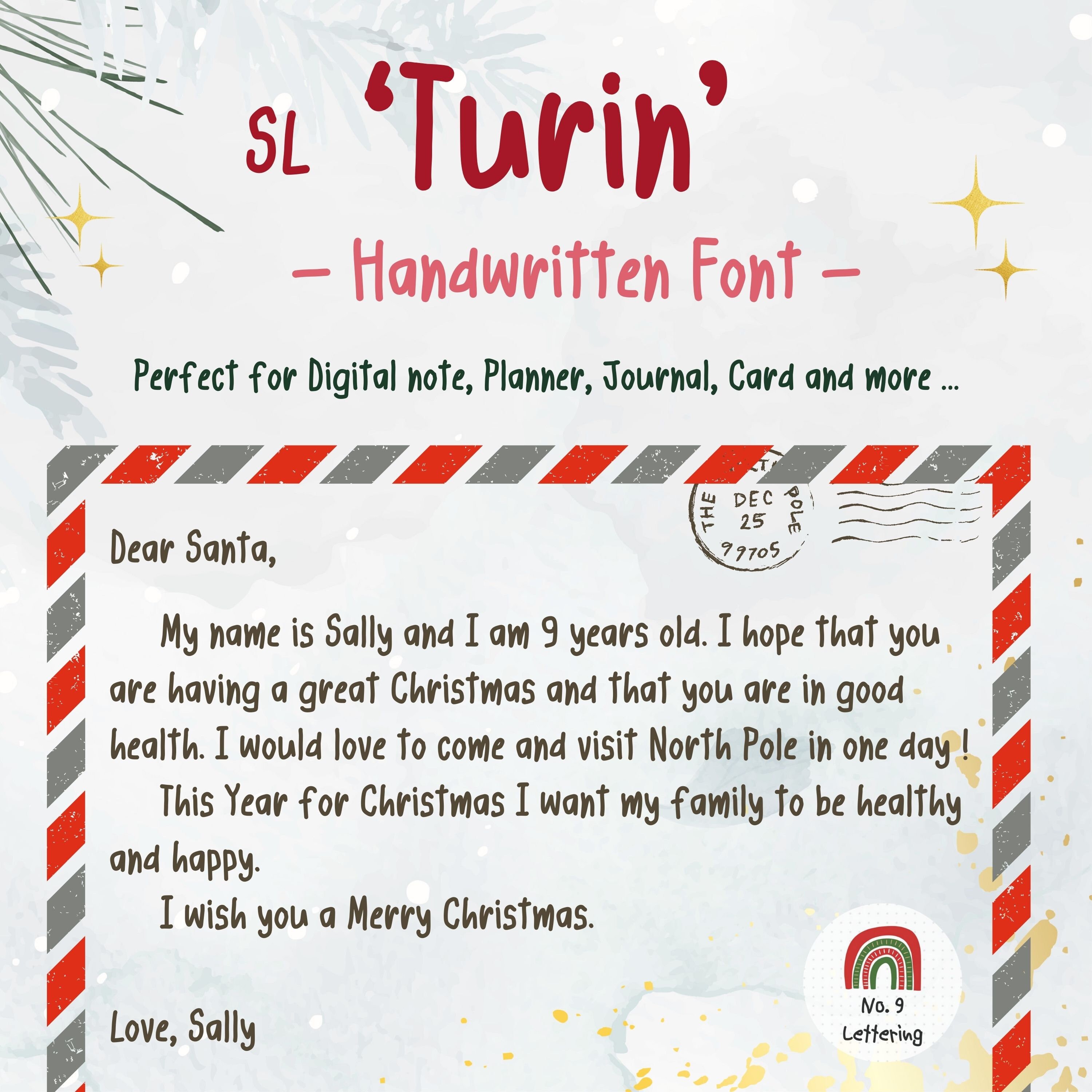 Turin Font, Realistic Handwritten Font, Cute Font, Digital Note Taking ...
