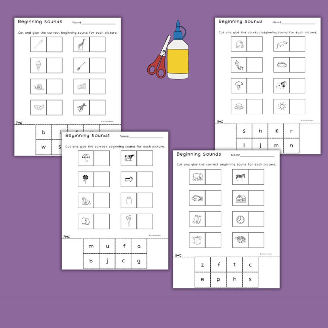 Beginning Sounds Worksheets, Alphabet, 1st, Kindergarten Worksheets ...