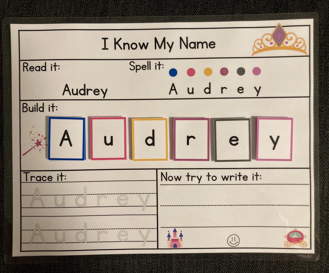 Dry Erase Name Mat, Learn to Spell |write Name Preschool + Kindergarten ...