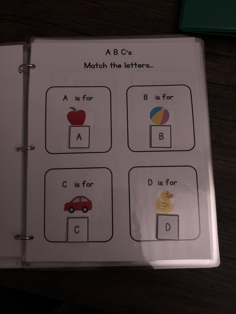 Toddler Preschool Learning Binder Beginners busy Book Velcro Activities ...