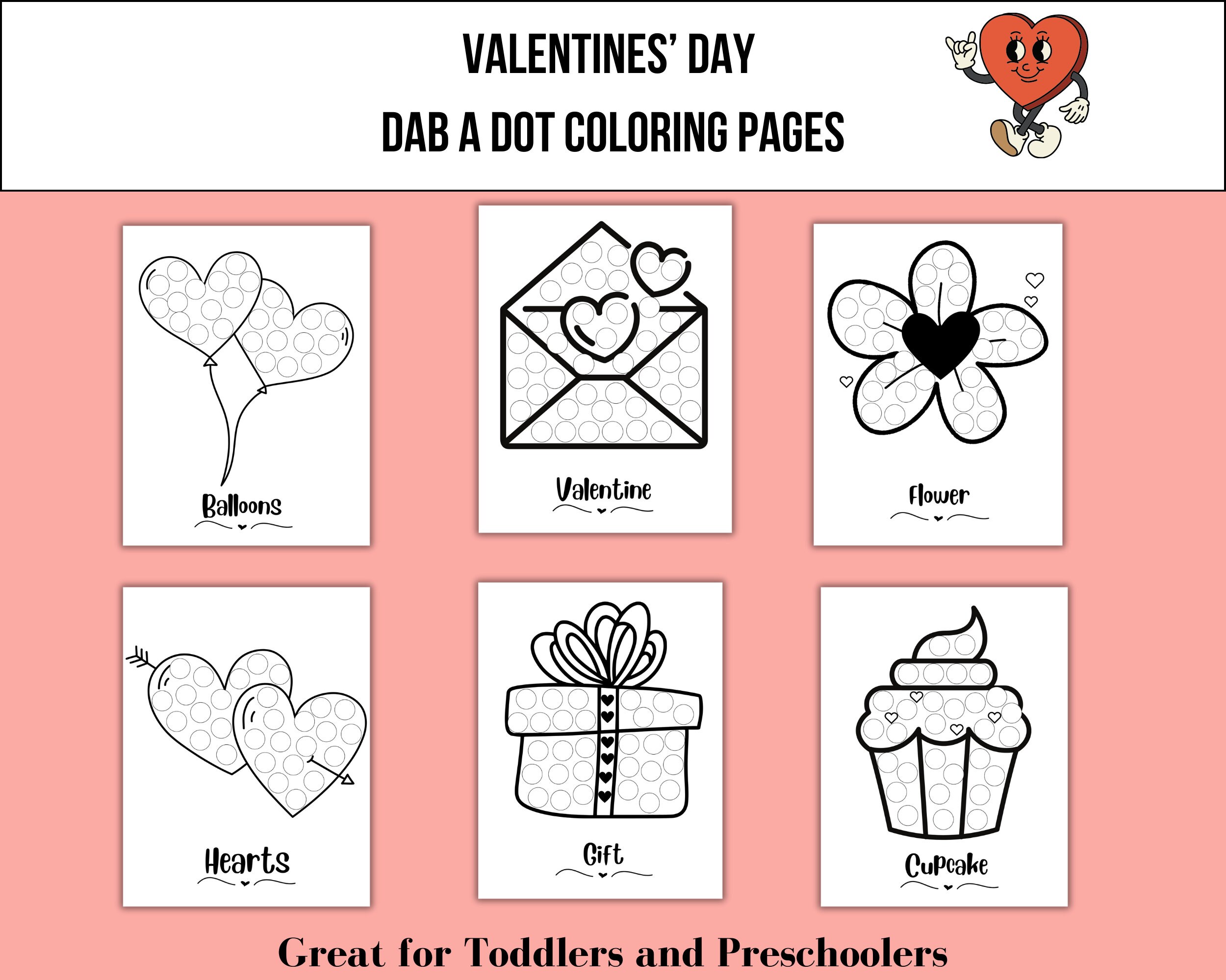 Valentine's Day Dot Marker Activity Page Toddler Activity for Kids ...