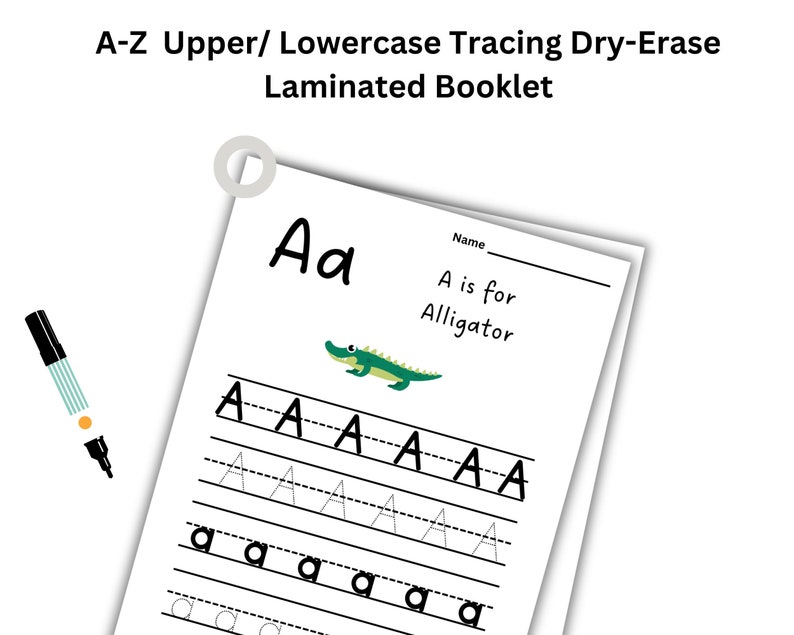 Alphabet Tracing Laminated Dry-erase Tracing Practices A-Z Upper and ...