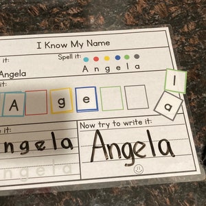 Dry Erase Name Mat, Learn to Spell |write Name Preschool + Kindergarten ...