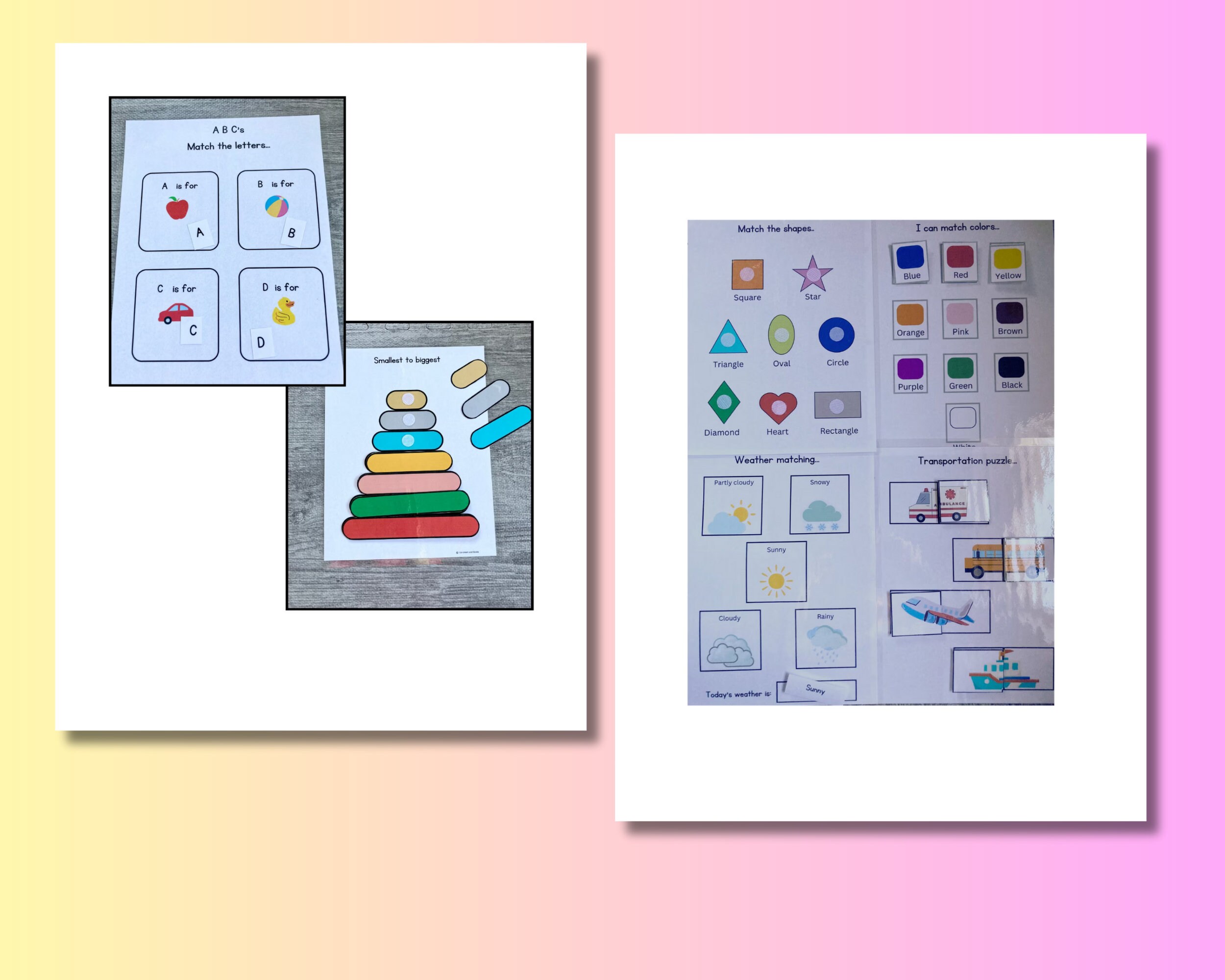 Toddler Preschool Learning Binder Beginners busy Book Velcro Activities ...