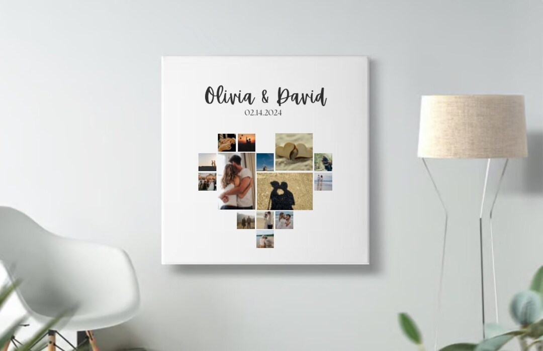 Heart Photo Collage, Custom Picture Collage, Anniversary Picture ...