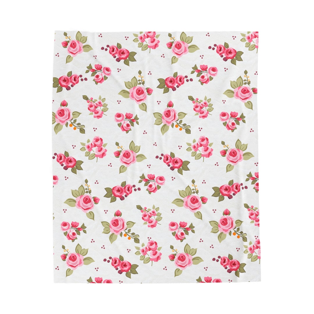 Coquette Rose Velveteen Blanket: Floral Plush Throw - Etsy