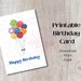 Printable Birthday Card (blank Inside) - Colorful Theme - Etsy
