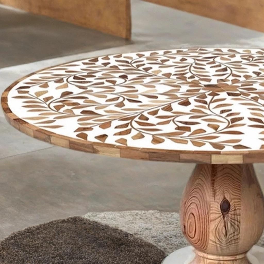 Handmade Bone Inlay Teak Wood Dining Table • Luxury Inlay Furniture ...