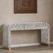 Blue Bone Inlay Console Table – Handmade 2 Drawer Modern Inlay ...