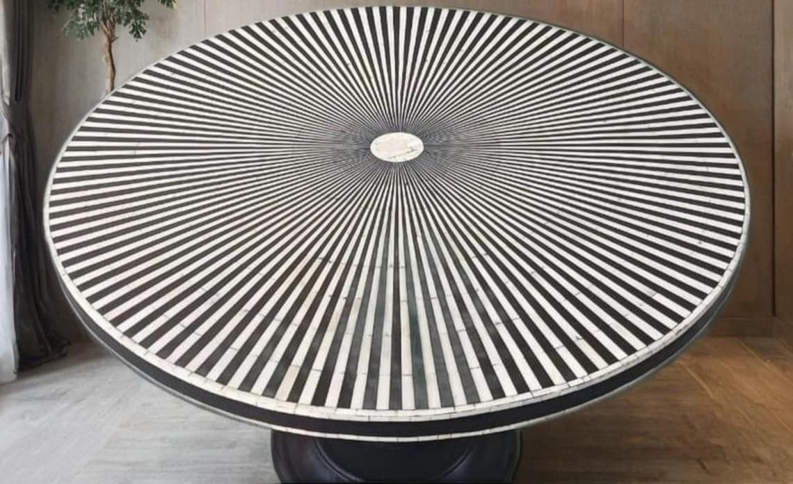 Handmade Bone Inlay Dining Table: Modern Boho Indian Furniture - Etsy