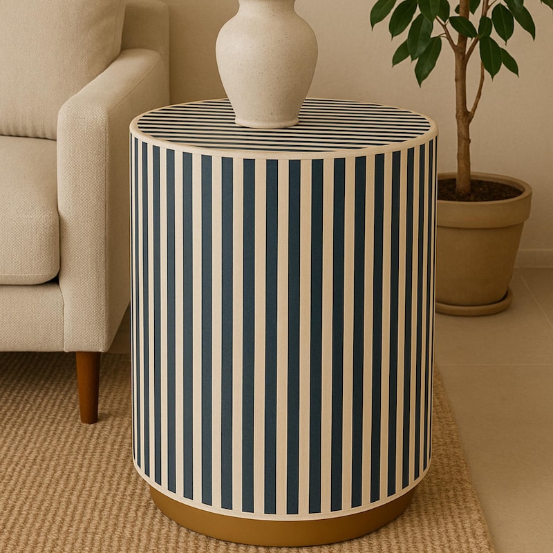 Bone Inlay End Table - Etsy