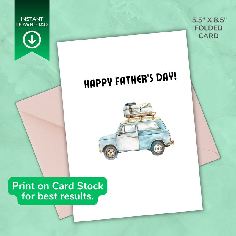 Father's Day Card, Printable Father's Day Card, Father's Day Card From ...