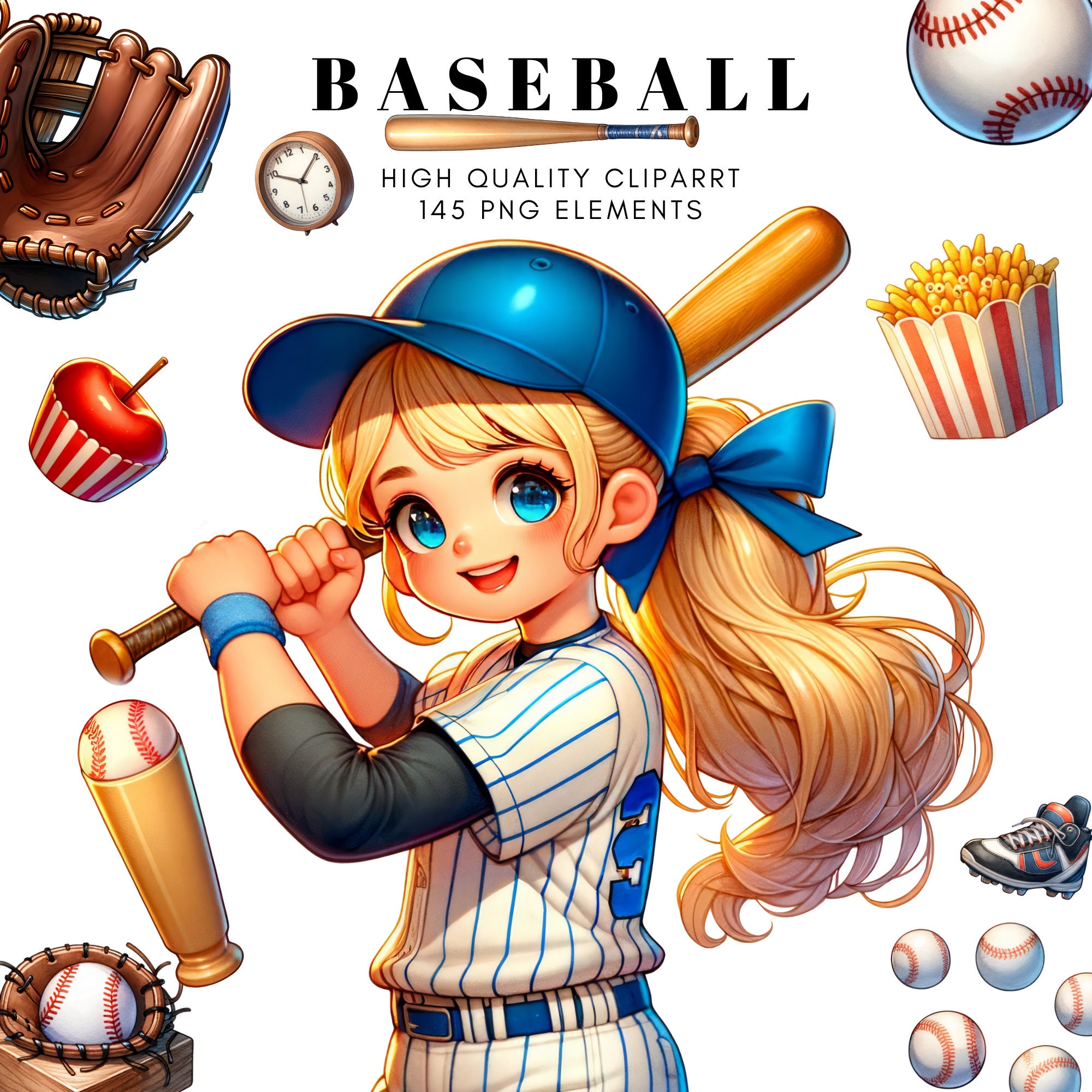 Baseball Clipart, Watercolor Baseball Clip Art, Ball, Gloves, Sports ...