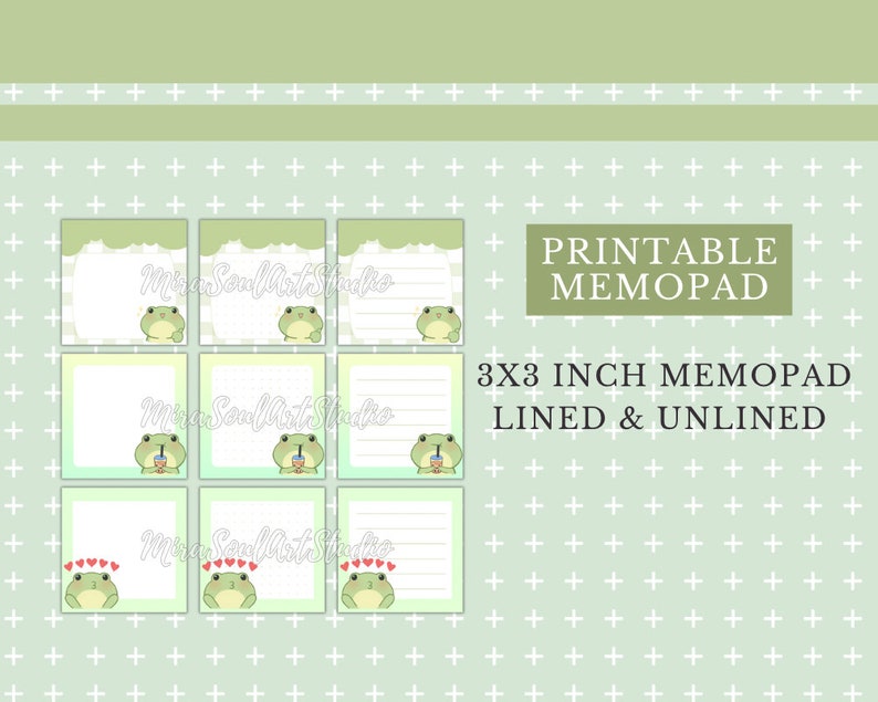 Froggy Printable Memopad | Kawaii Frog to Do List | Cute Froggo Memo ...