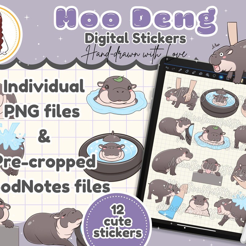 Moo Deng Stickers - Etsy