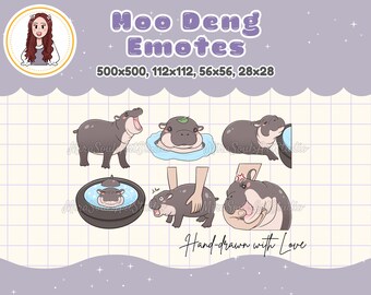Moo Deng Hippo Emotes twitch/discord - Etsy