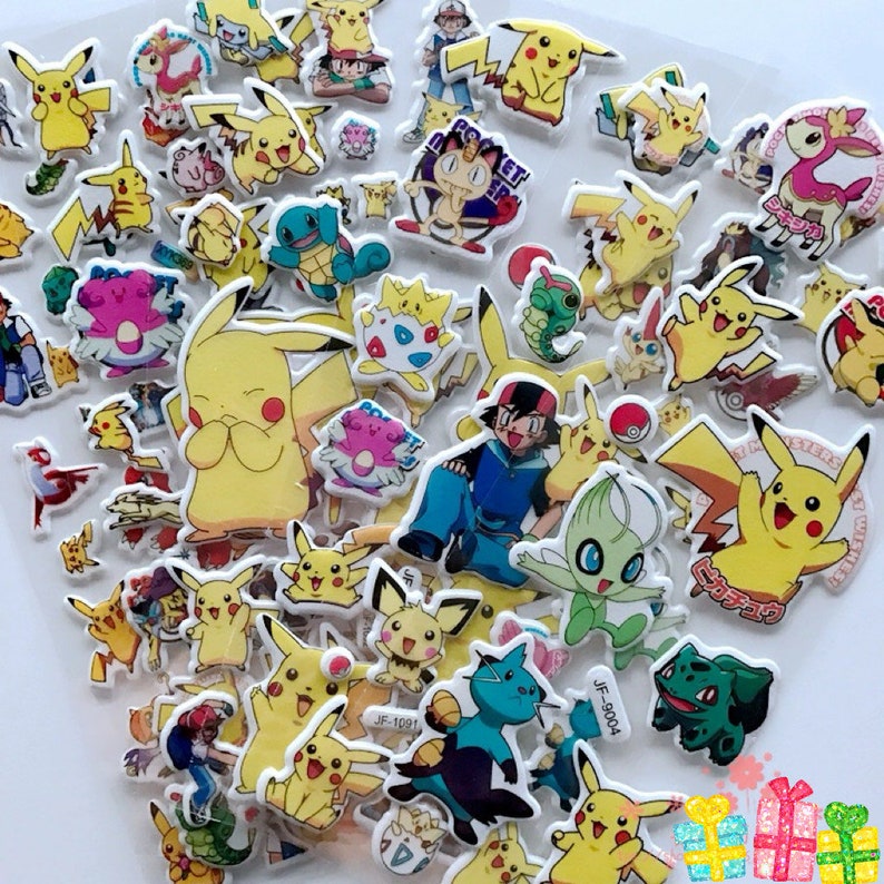 Pokemon Puffy Stickerspokemon 3D Stickerspokemon Laptop Stickerspokemon ...