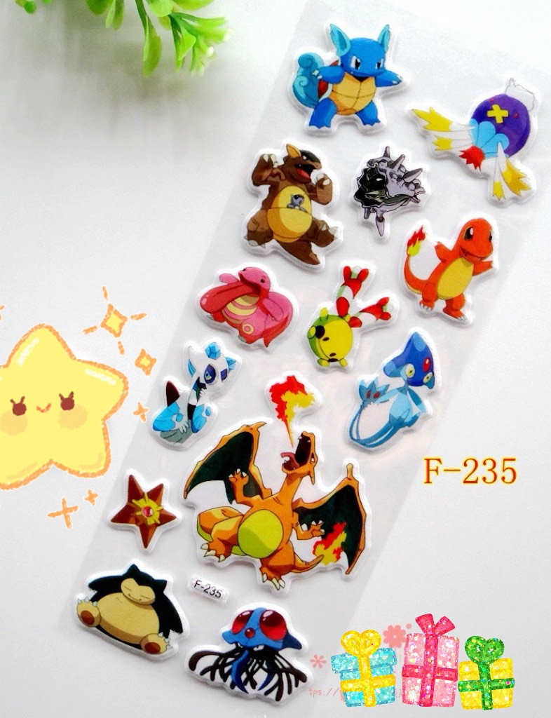 Pokemon Puffy Stickerspokemon 3D Stickerspokemon Laptop Stickerspokemon ...