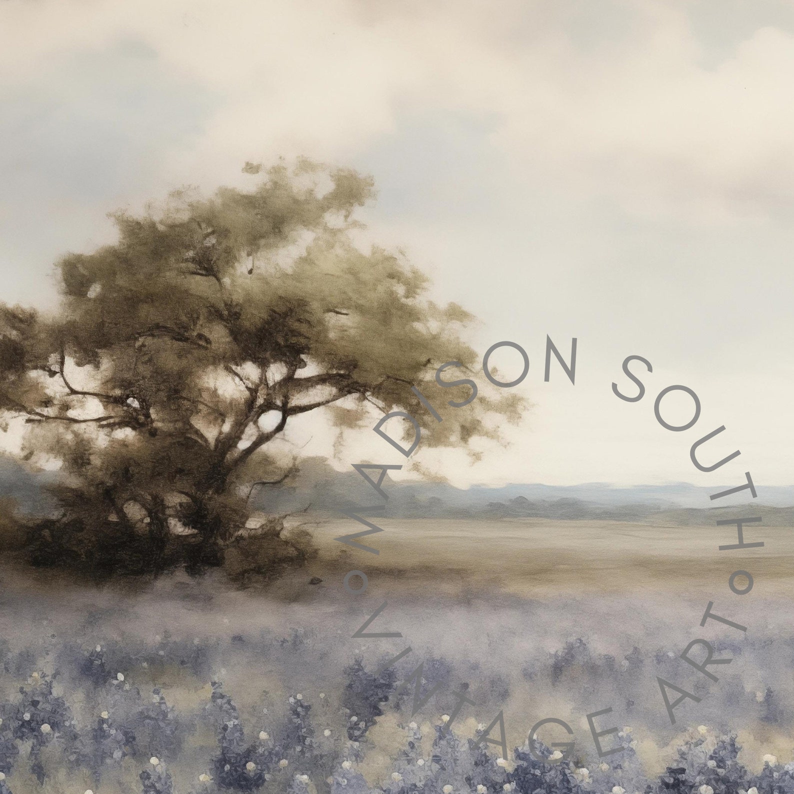 Art Print Digital Download | Neutral Landscape Art | Vintage Oil ...
