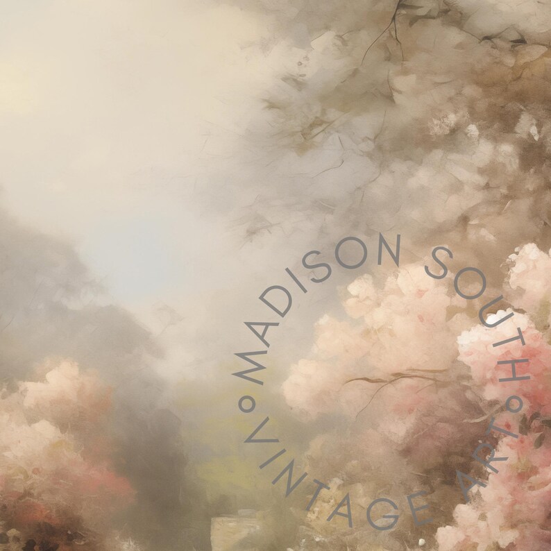 Art Print Digital Download Antique Neutral Garden Art Oil Painting ...