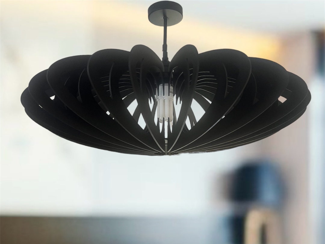 Black MDF Laser Cut Pendant Light Fitting - Etsy