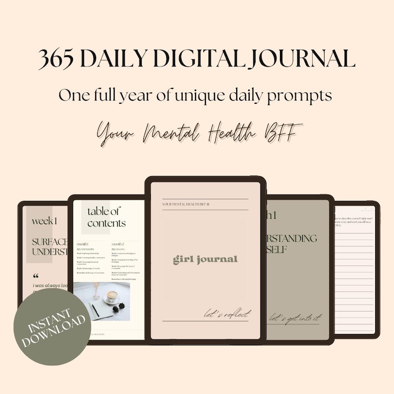 Digital Journal | Daily Journal | Daily Prompts | Undated Journal ...