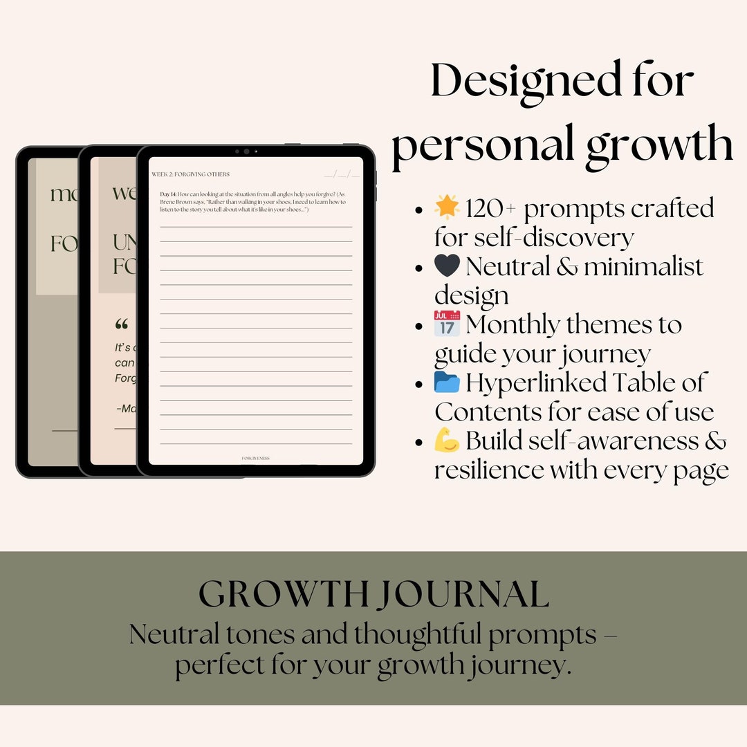 Transformative Digital Growth Journal | 120+ Prompts (PDF) - Etsy