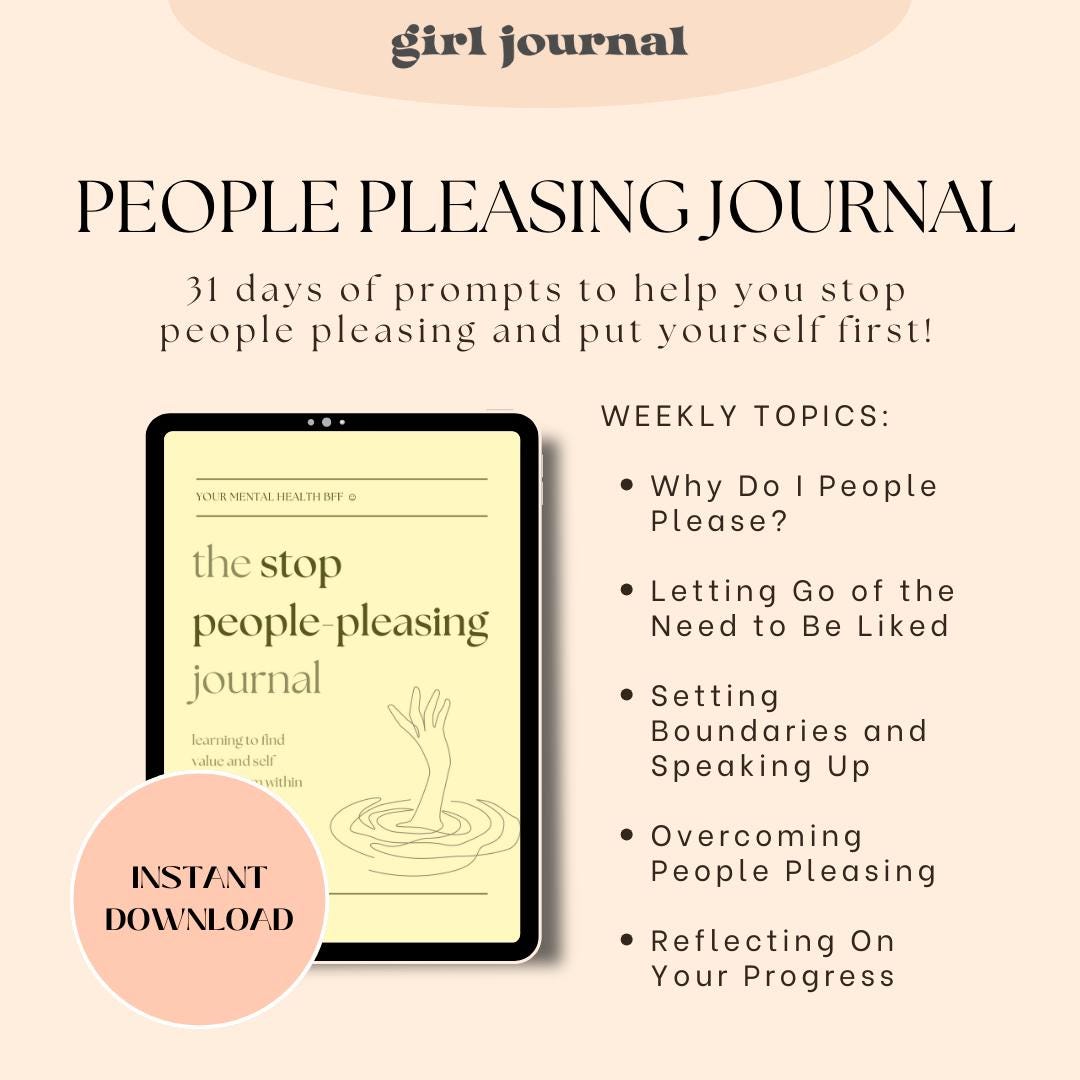 People Pleasing Journal | Self-worth Journal | Boundaries Workbook ...