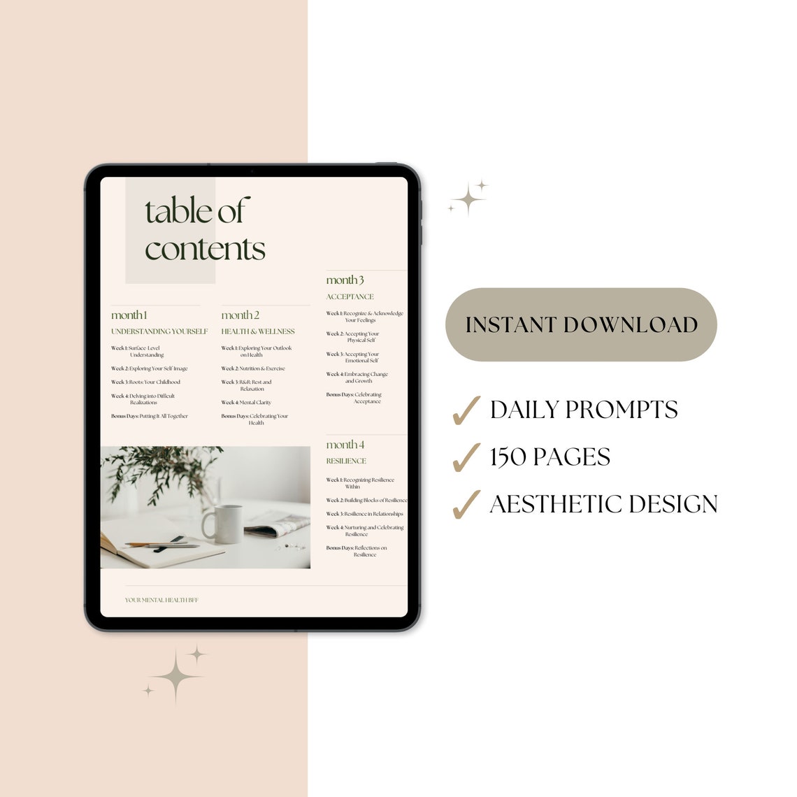 Digital Reflection Journal | 120+ Prompts for Self-care (PDF) - Etsy