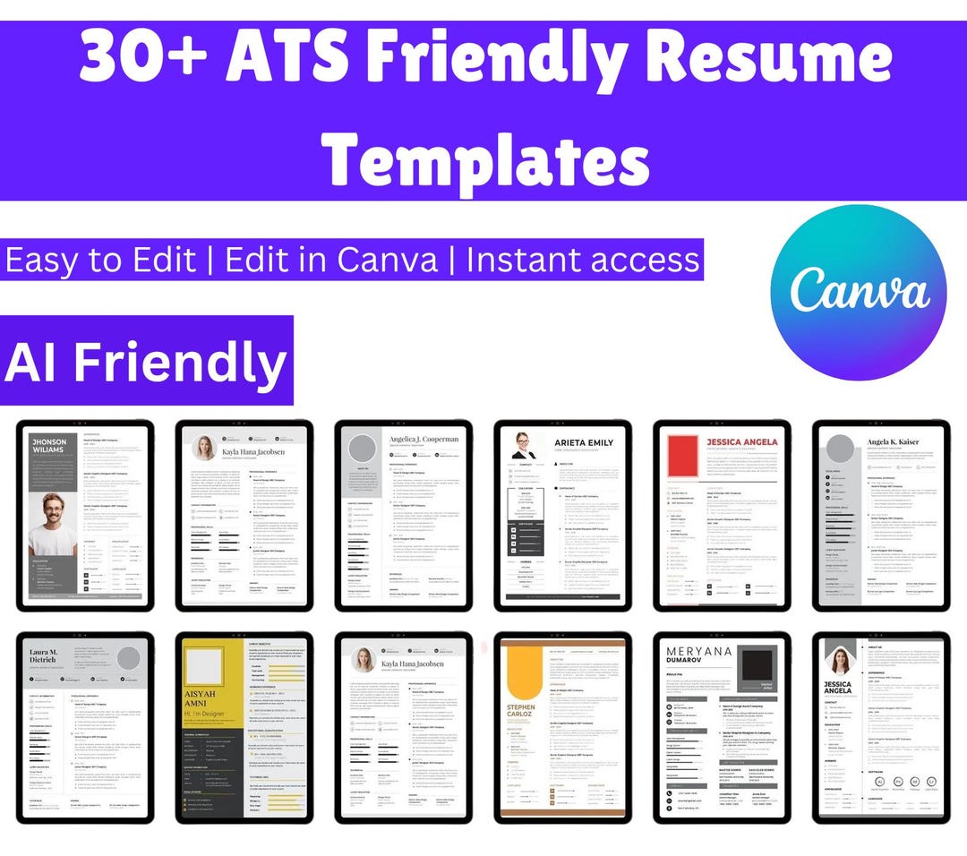 30+ Professional Cv/resume Templates – Plug & Play | Easy to Edit | Ats ...