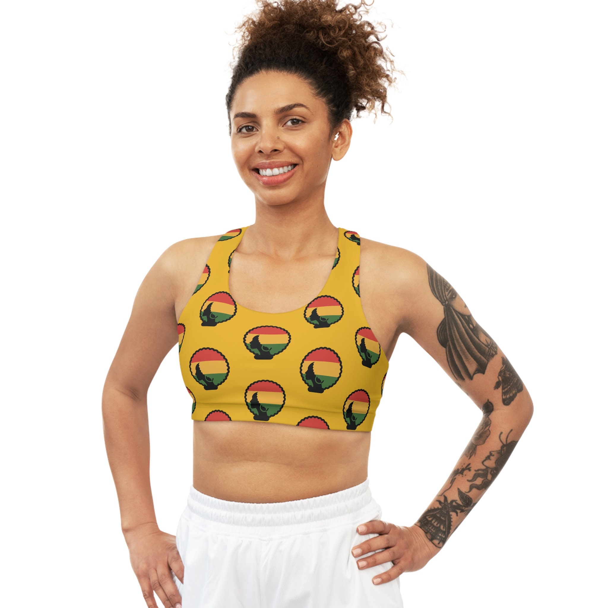 Rasta Afro Seamless Sports Bra - Etsy