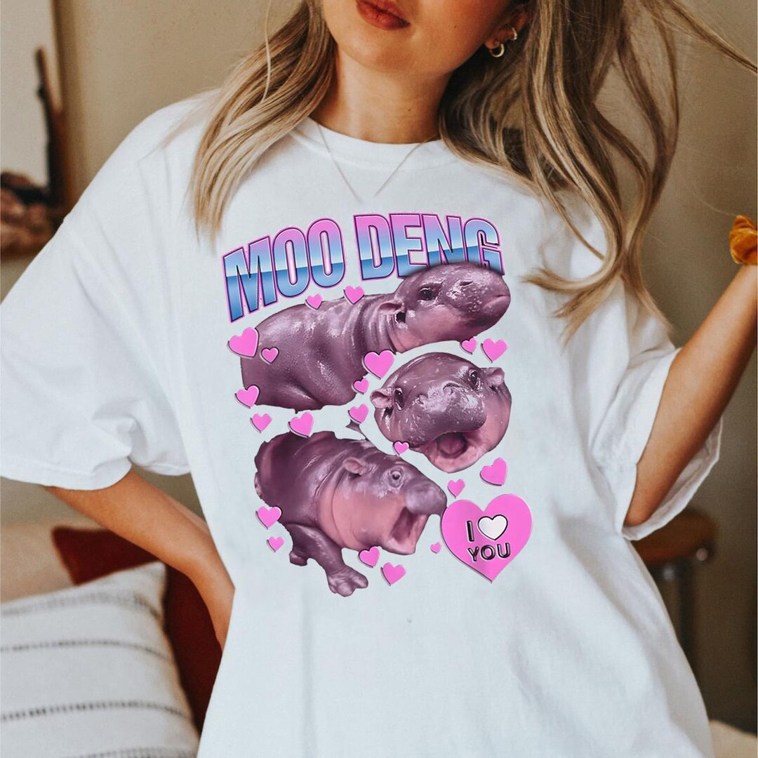 Comfort Colors® Moo Deng Bootleg T-shirt, Baby Hippo Trendy Shirt, Gift ...