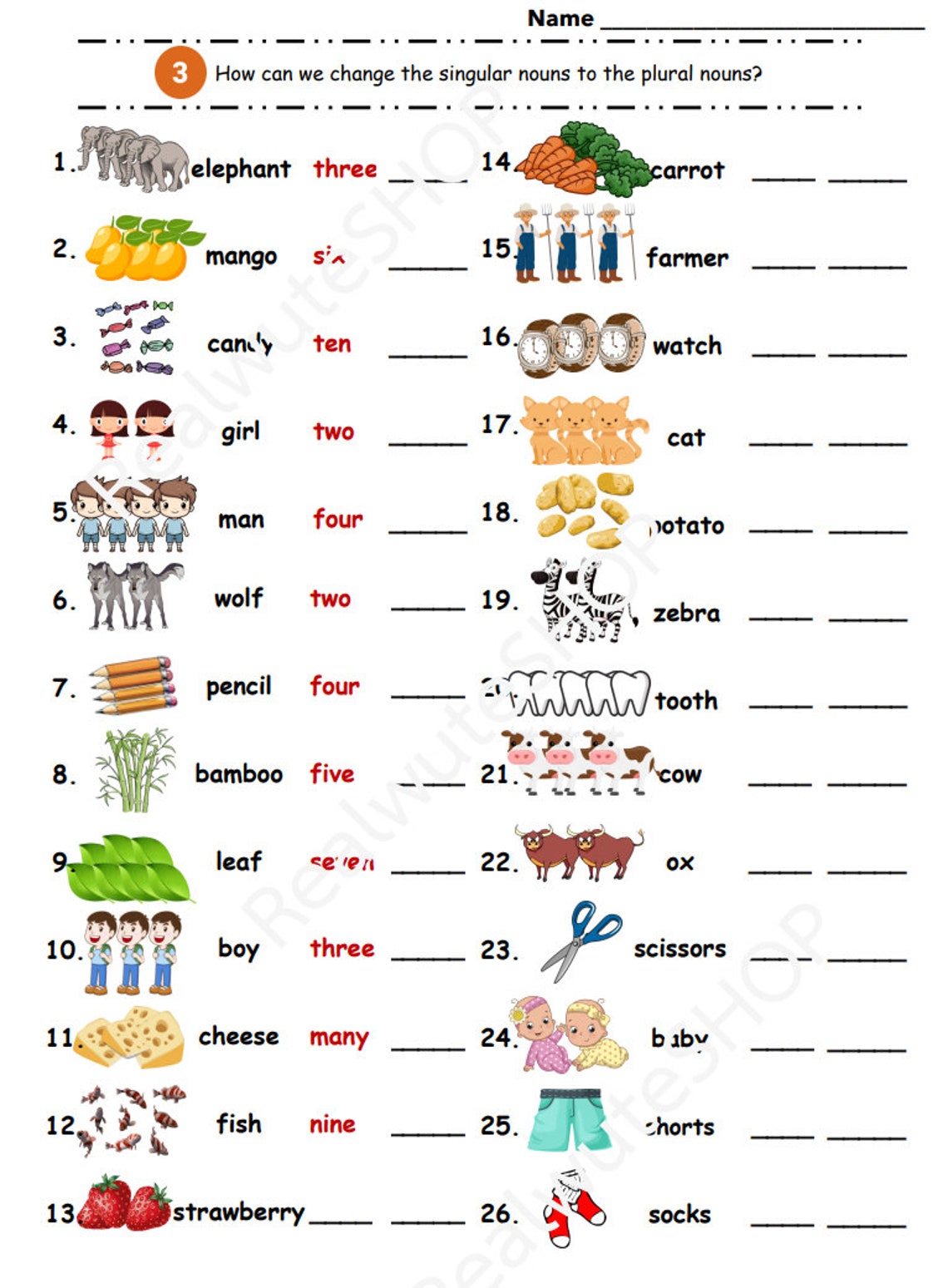 Basical English Noun-pronoun-verb Worksheets - Etsy