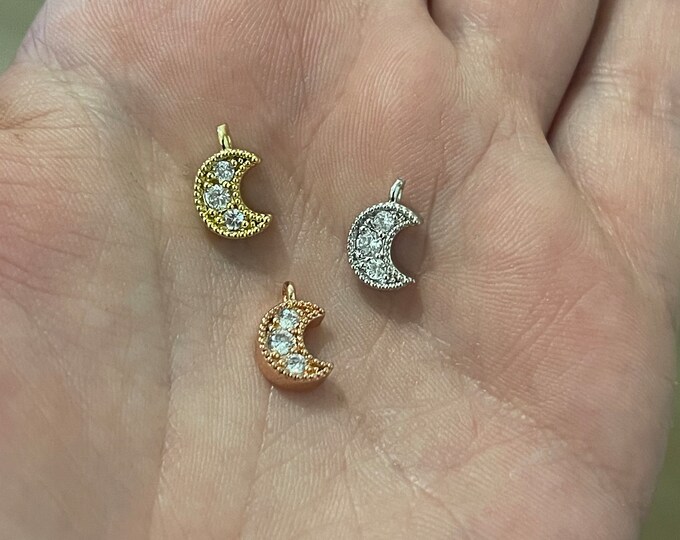 Gold Moon Charms,18k Gold Filled Round Coin Moon Pendant,celestial ...