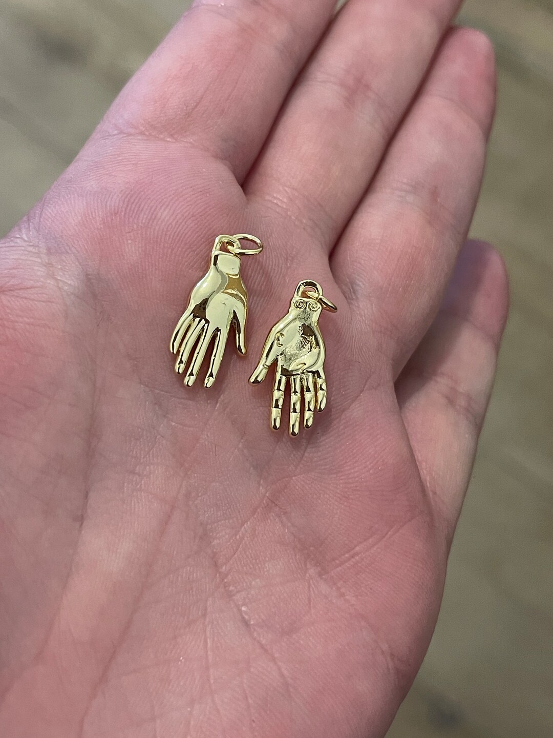 Gold Hand Pendant for Necklace, Bracelet, Jewellery Making Supply - Etsy