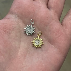 Gold Sun Charms,18k Gold Filled Sun Pendant,celestial Charm Bracelet ...