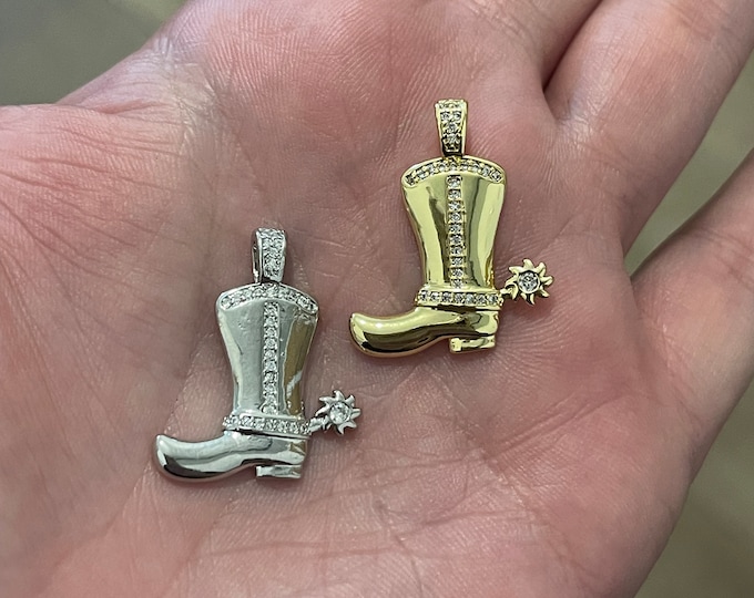 Gold Cowboy Boots Charms,18k Gold Filled Boots Pendant,boots Charm ...